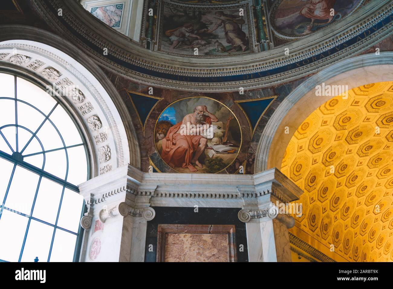 Rome, Italy - Jan 3, 2020: Beautiful ceiling art at the Vatican museum ...