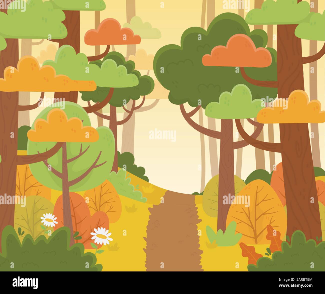 Foggy pathway Stock Vector Images - Alamy