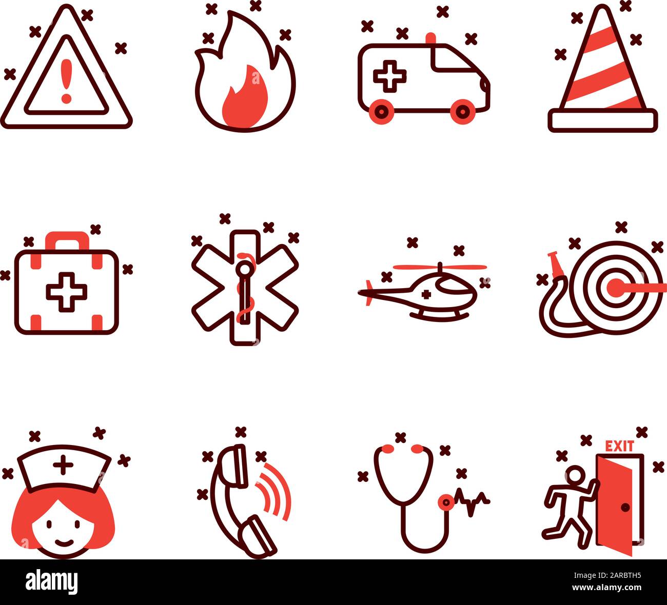Emergency icon set vector design Stock Vector Image & Art - Alamy