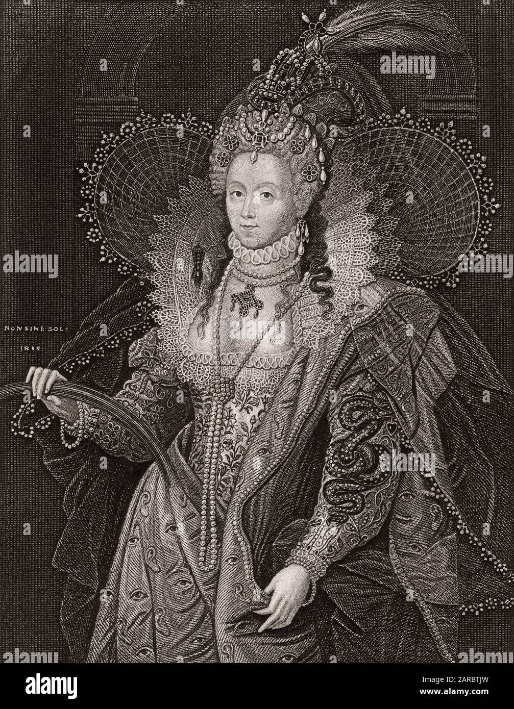 Elizabeth I, 1533 - 1603, Queen of England 1558 - 1603, Tudor dynasty ...