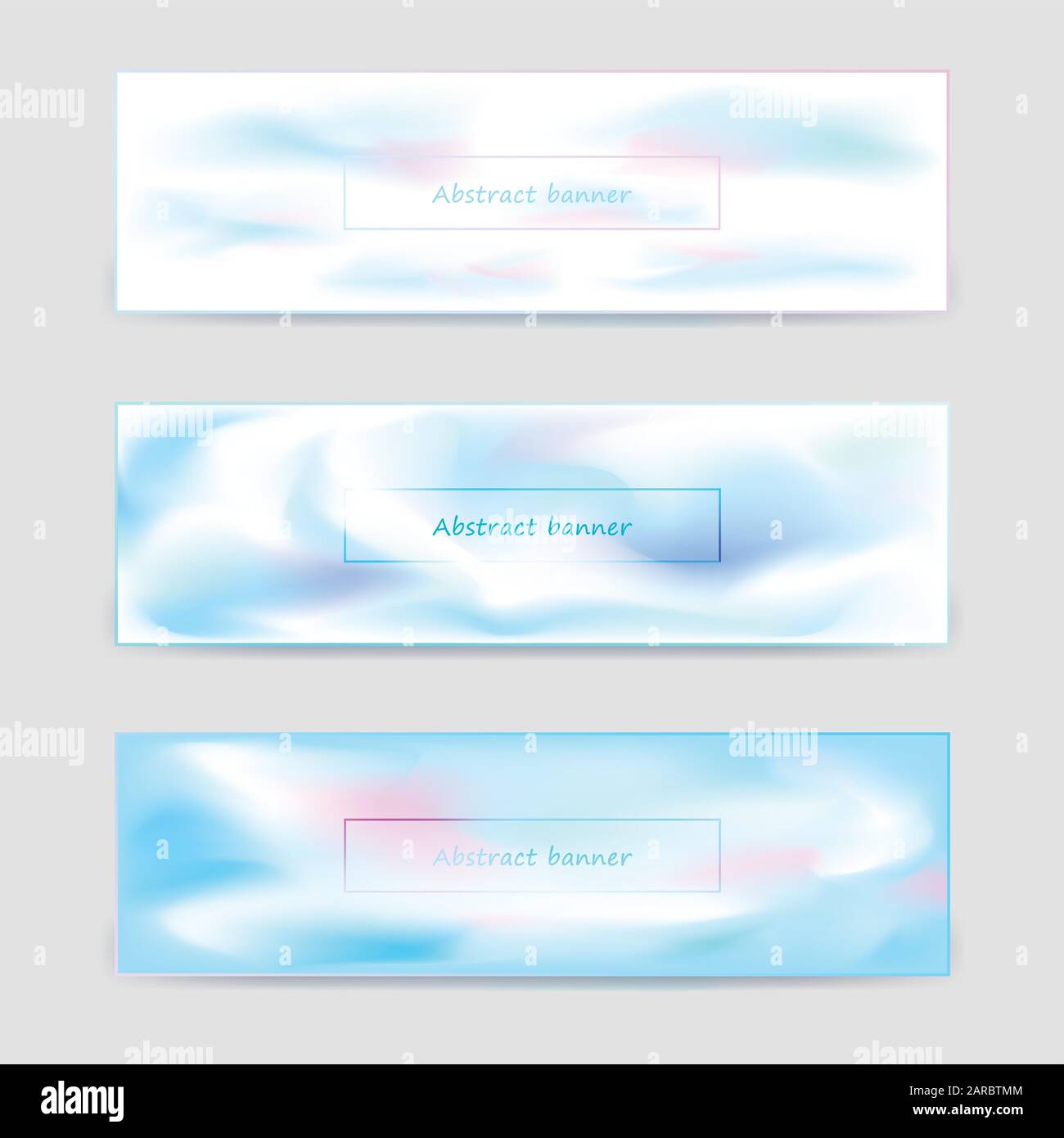 Set of light colors abstract horizontal banners templates.Nice colors ...