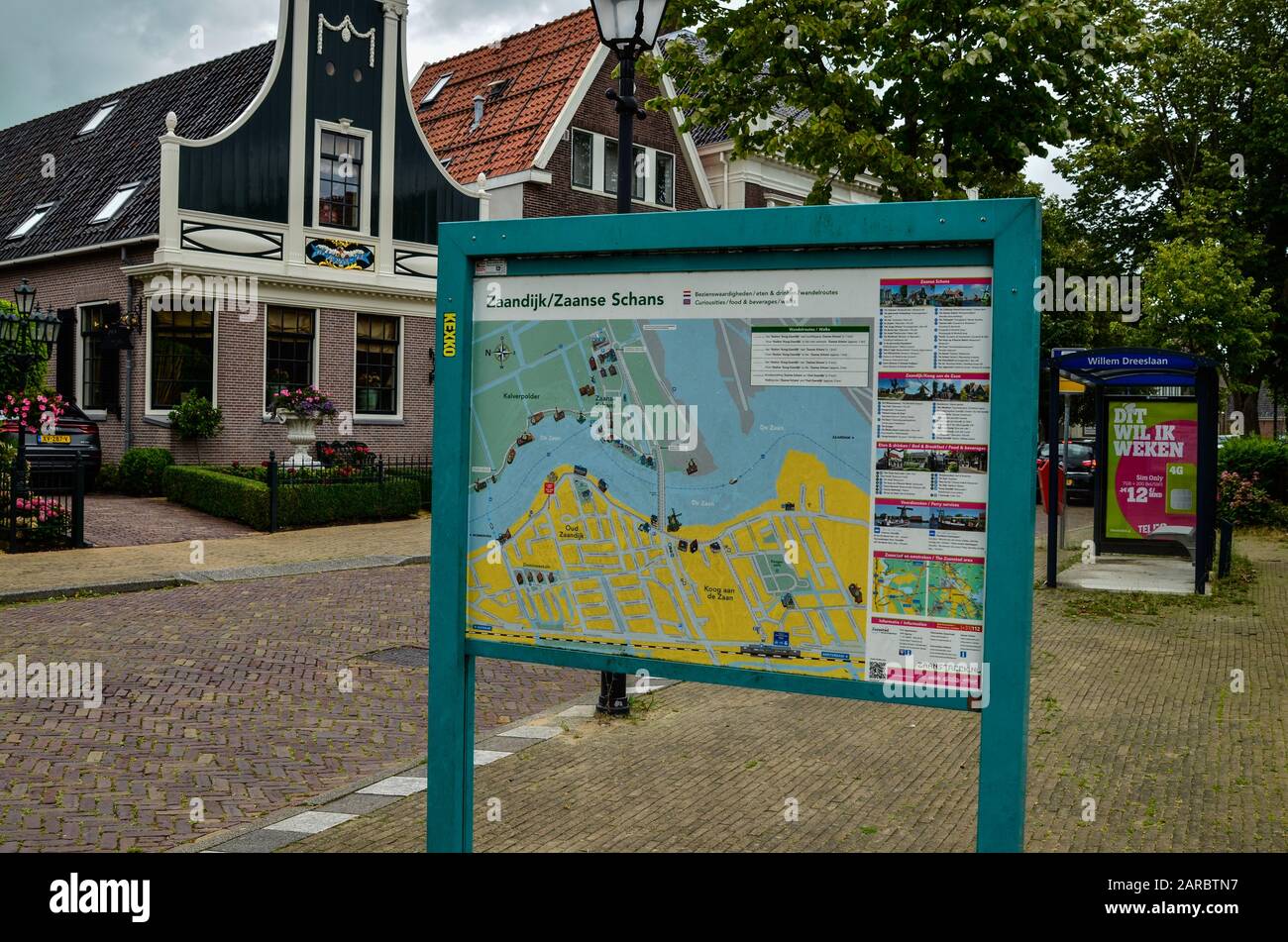 Zaandijk, Holland, August 2019. Northeast Amsterdam is a small ...