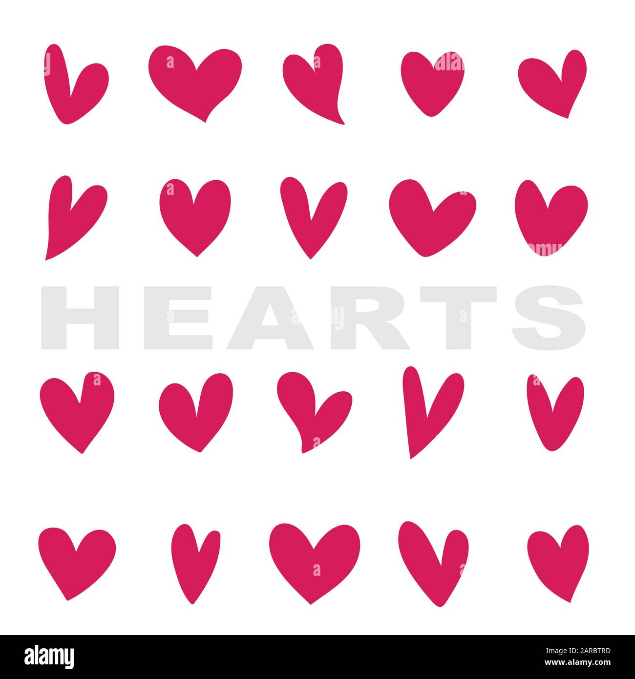 Set of different shapes hearts for Valentines day Stock Vector Image ...