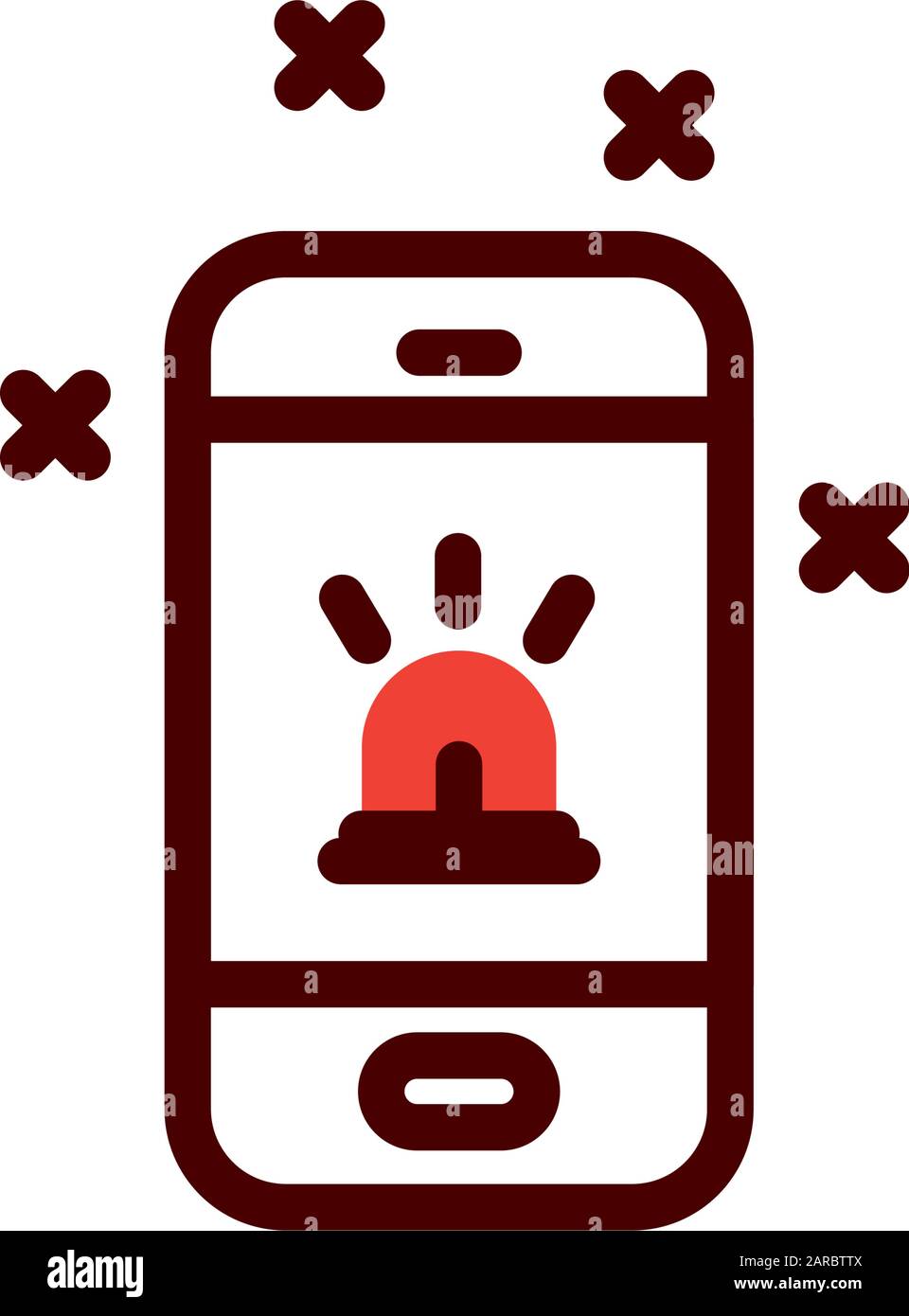 Smartphone with red siren alarm vector design Stock Vector Image & Art ...