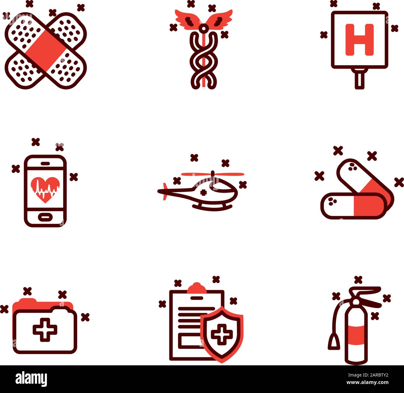 Emergency icon set vector design Stock Vector Image & Art - Alamy