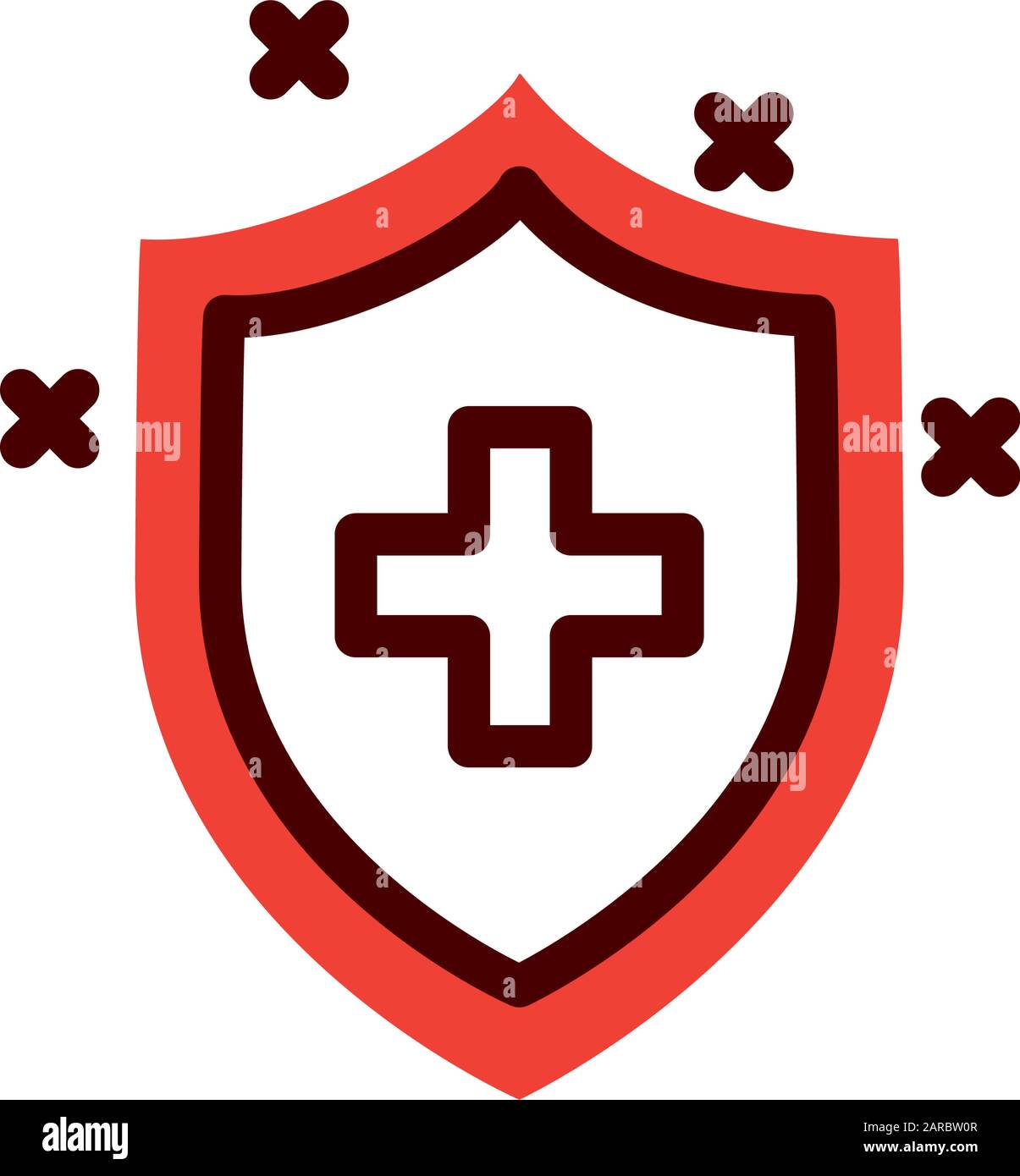 Cross inside shield of medical care concept vector design Stock Vector ...