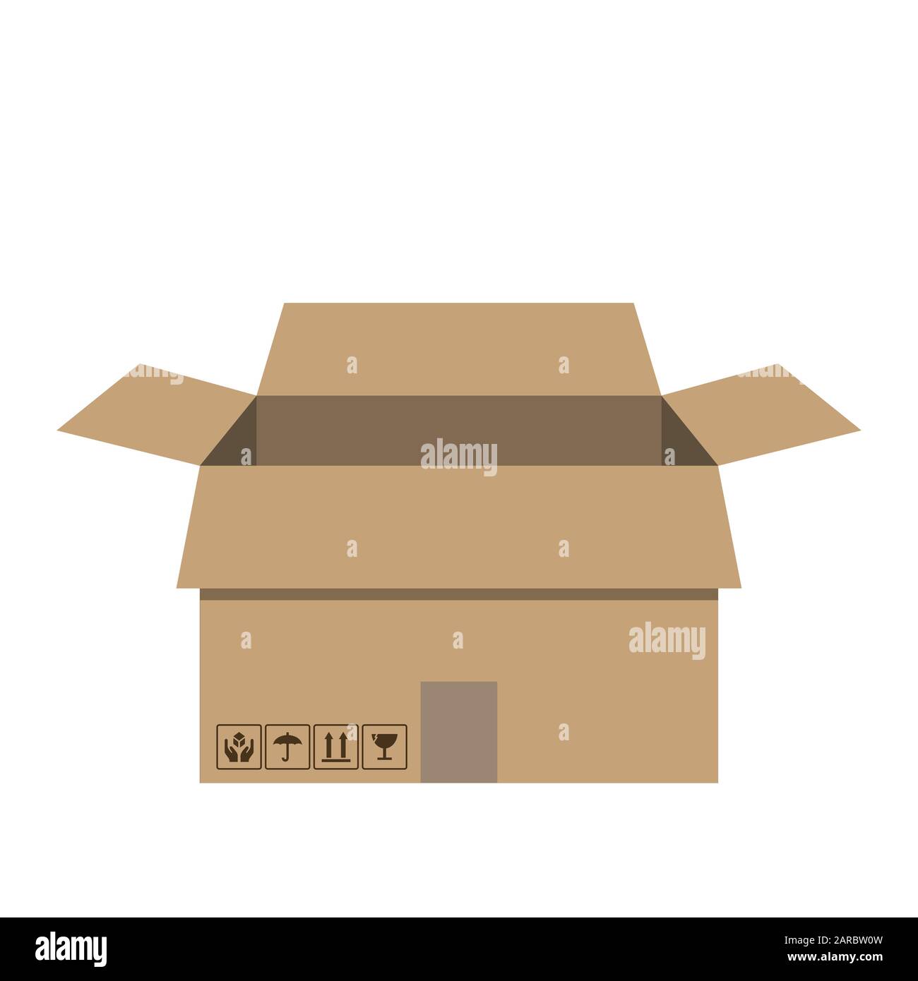 Cargo. Carton boxes with fragile signs and note tape. Moving. Vector ...