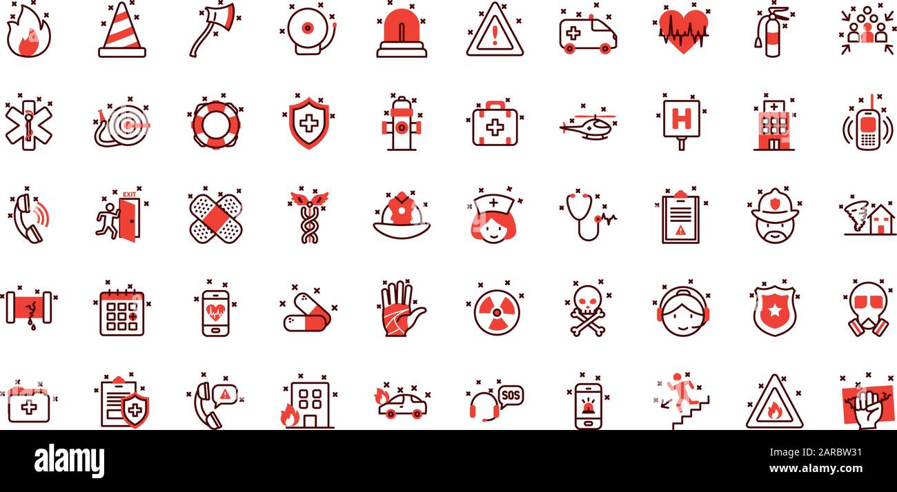 Emergency icon set vector design Stock Vector Image & Art - Alamy