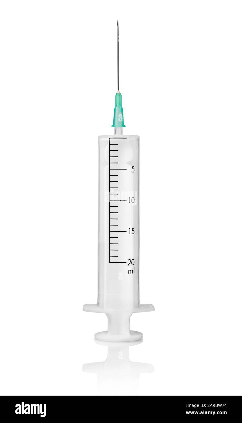 Syringe isolated on white background Stock Photo - Alamy