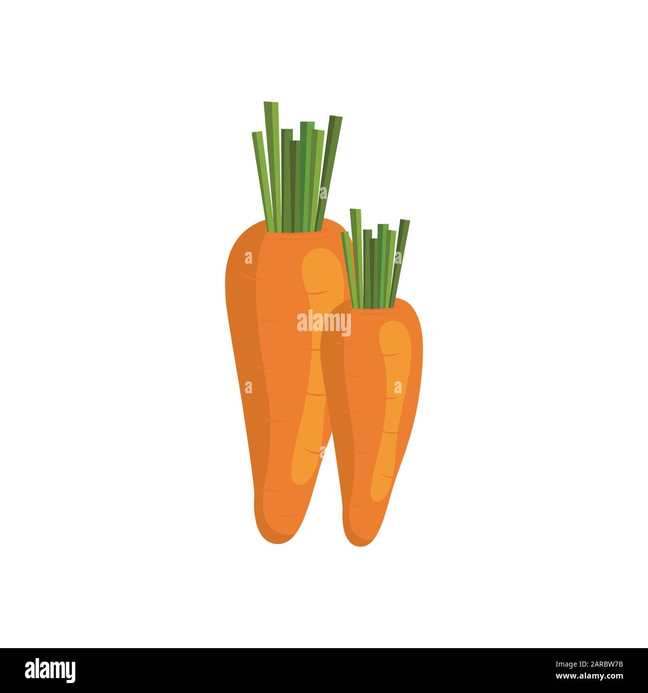 Pair of carrots, cartoon vector illustration Stock Vector Image & Art ...