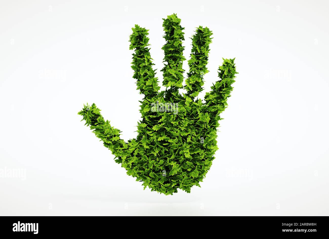 Isolated 3d render leaf hand symbol with white background Stock Photo ...