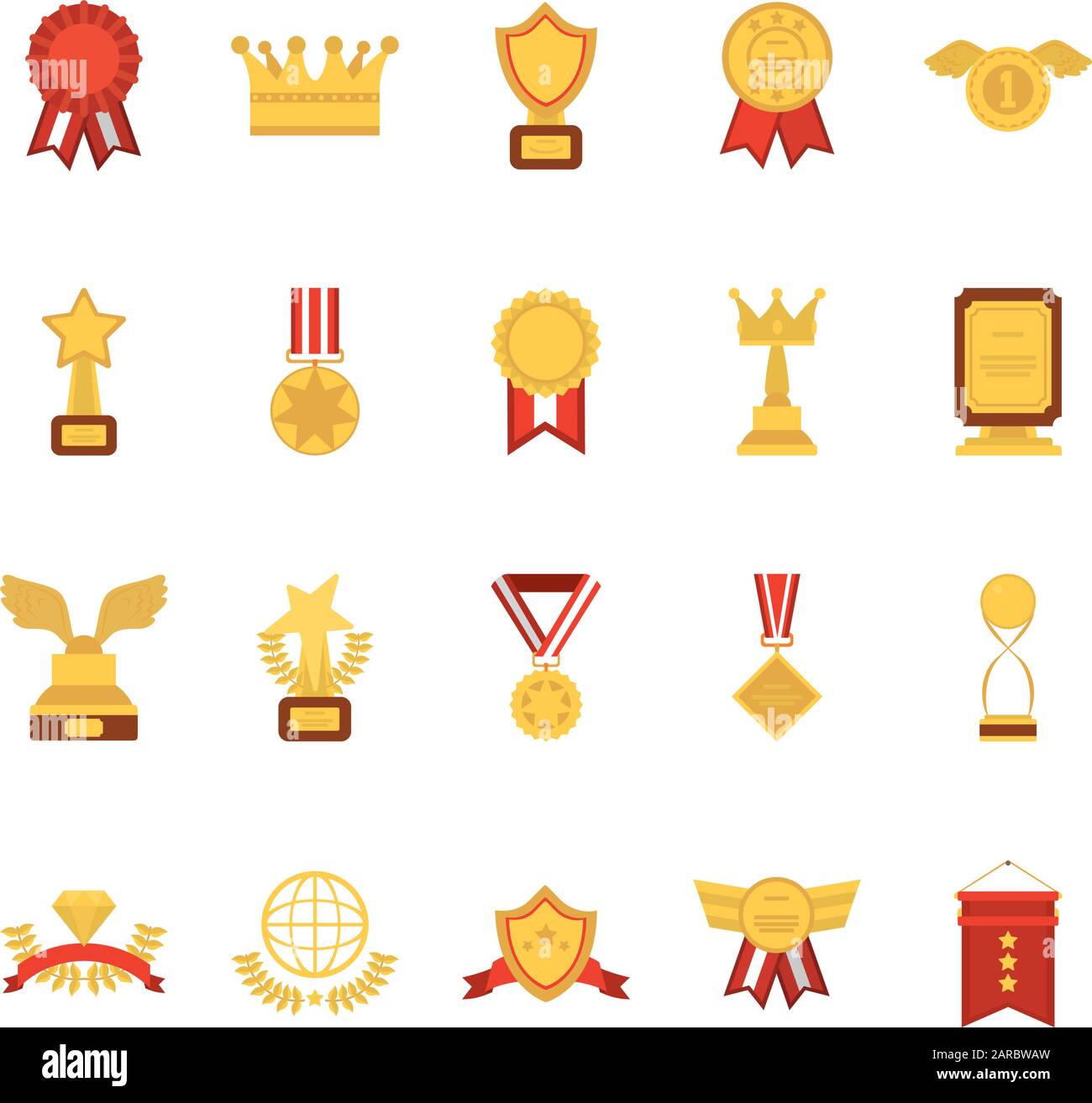 Isolated gold winner and first position icon set vector design Stock ...