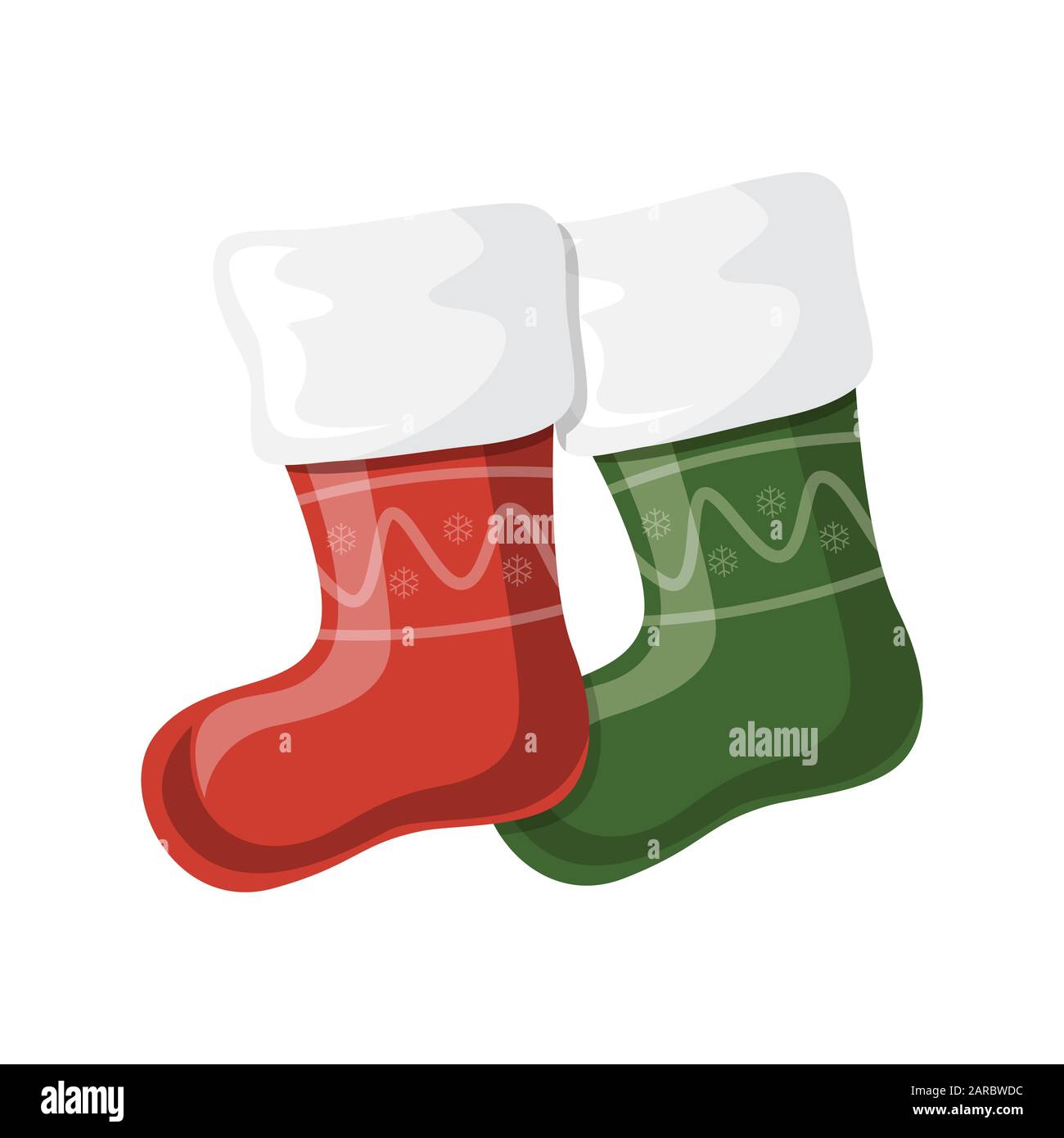 Christmas Santa Claus stockings, cartoon vector illustration Stock ...