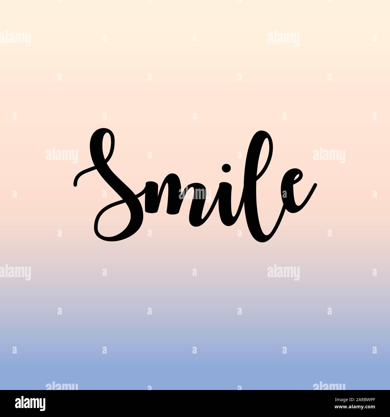 Smile. Inspirational lettering. vector illustration Stock Vector Image ...