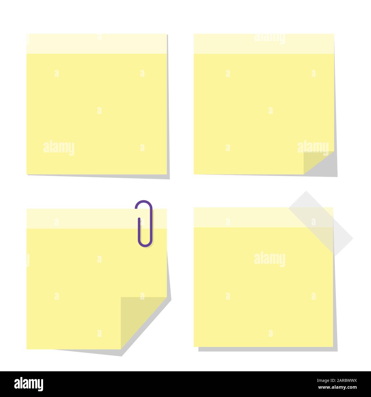 Set of sticky paper notes with empty space for text, vector ...