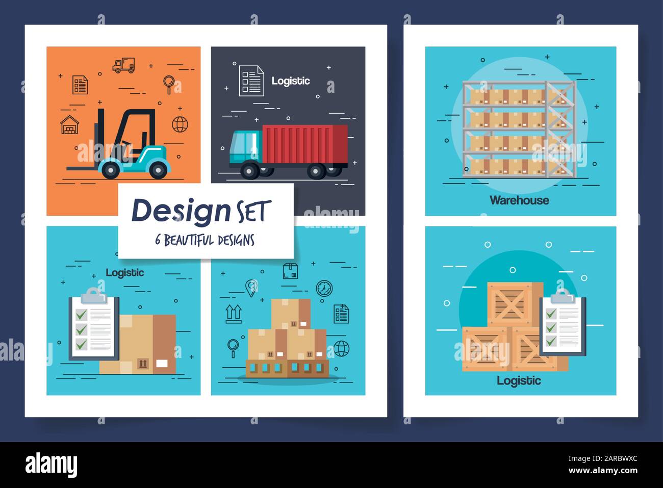 six designs of logistic service and icons Stock Vector Image & Art - Alamy