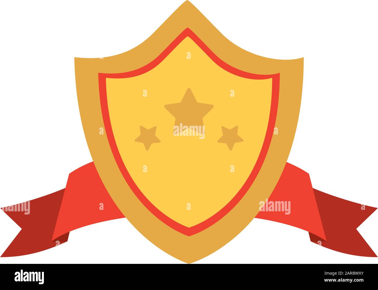 Isolated gold shield with ribbon vector design Stock Vector Image & Art ...