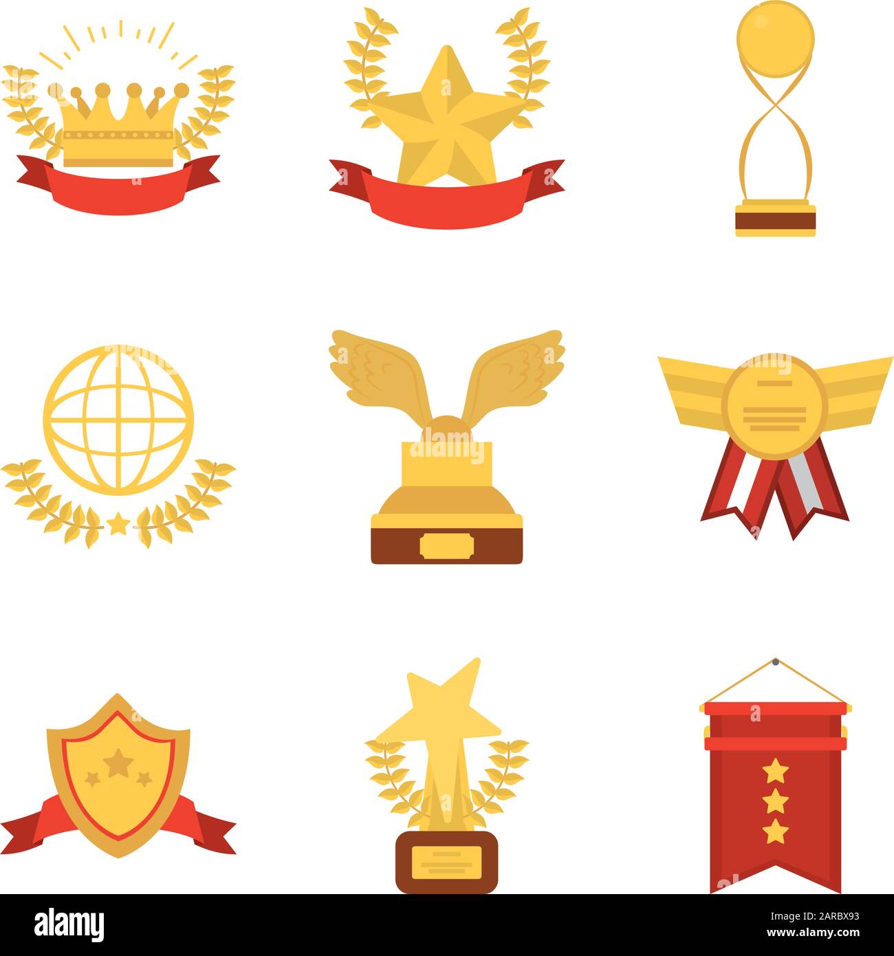 Isolated gold winner and first position icon set vector design Stock ...