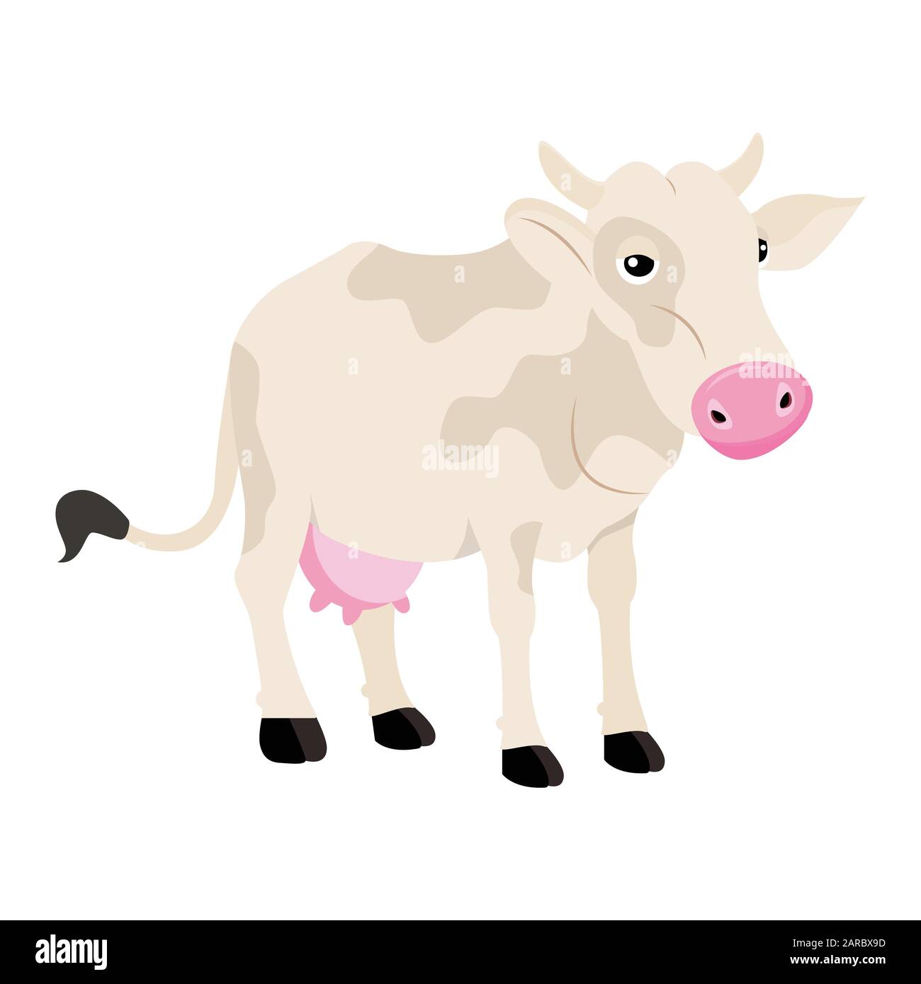 White cow. Indian white holy cow. vector illustration Stock Vector ...