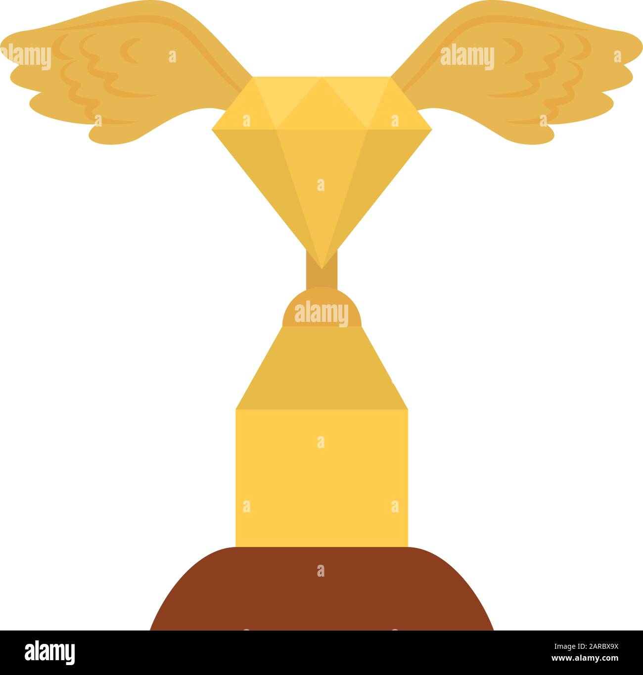 Isolated gold diamond trophy with wings vector design Stock Vector ...