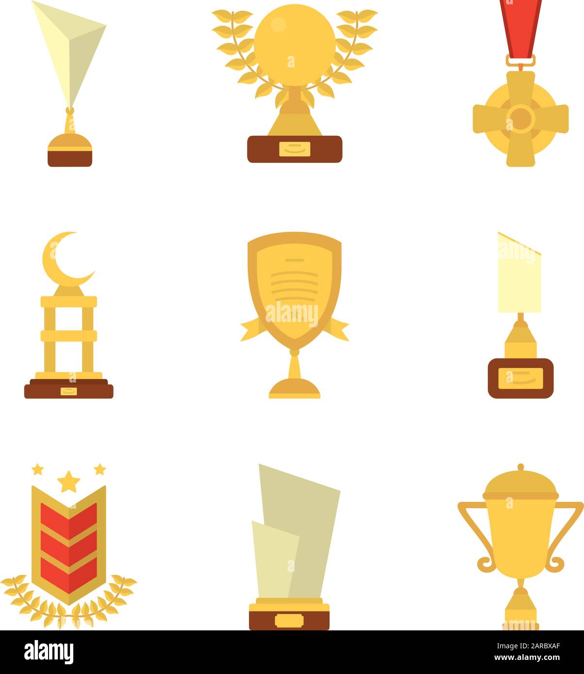 Isolated gold winner and first position icon set vector design Stock ...