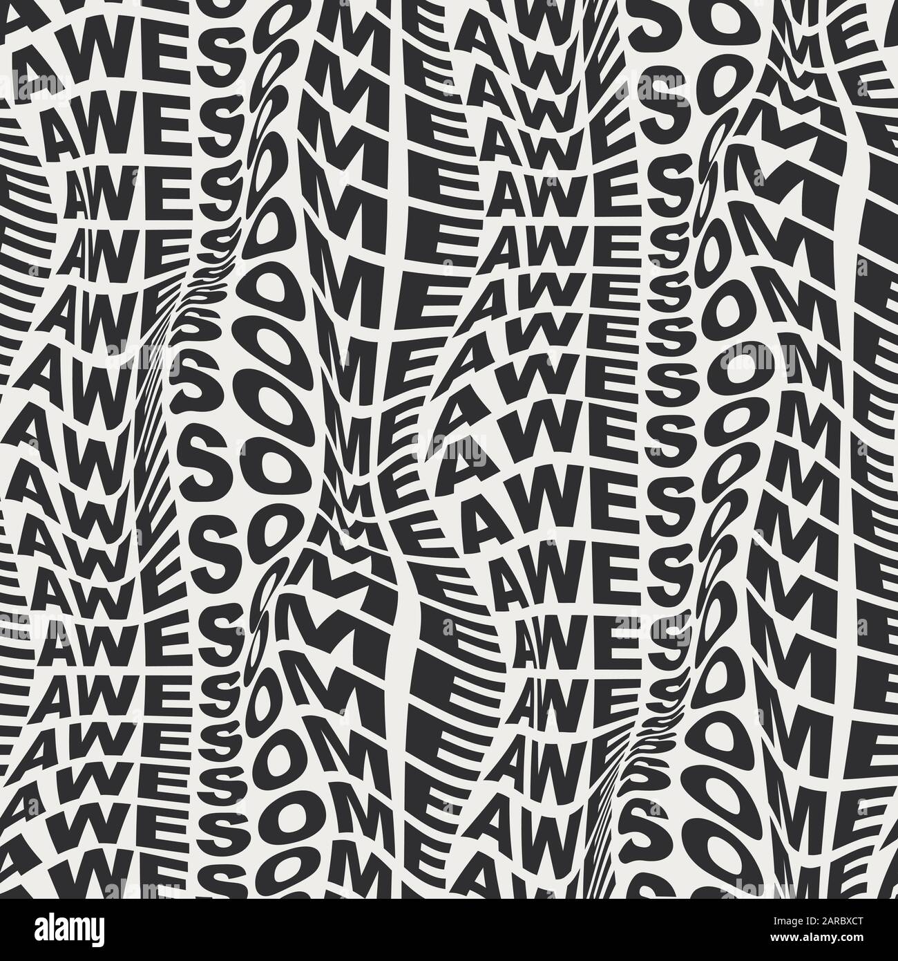 Warped words wavy type bold 60s seamless pattern Stock Vector Image ...