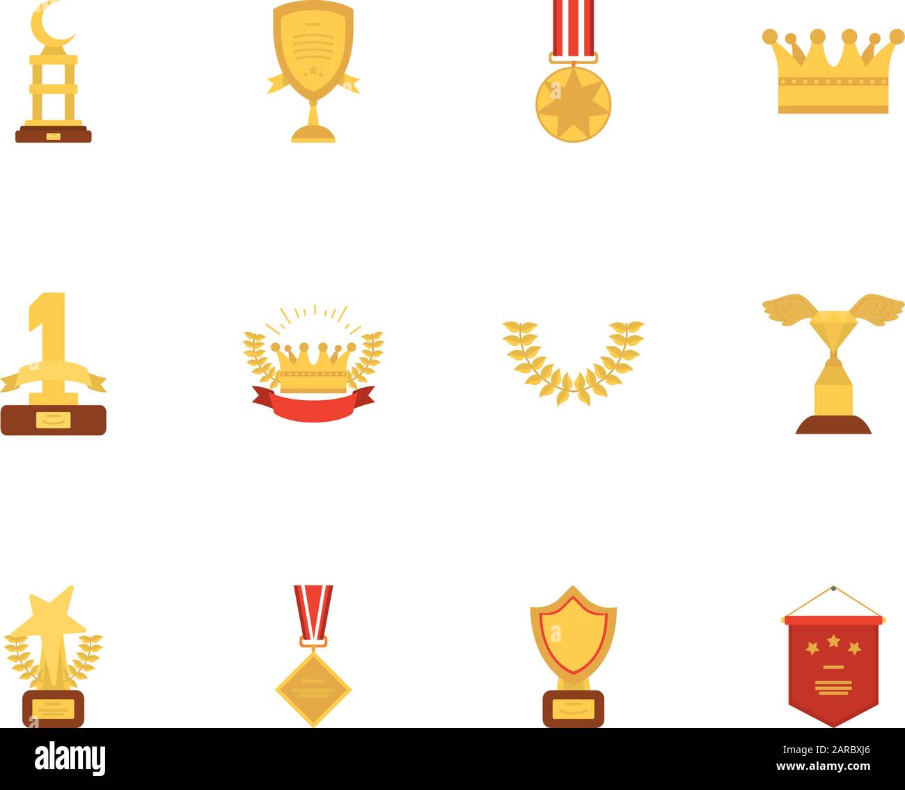 Isolated gold winner and first position icon set vector design Stock ...