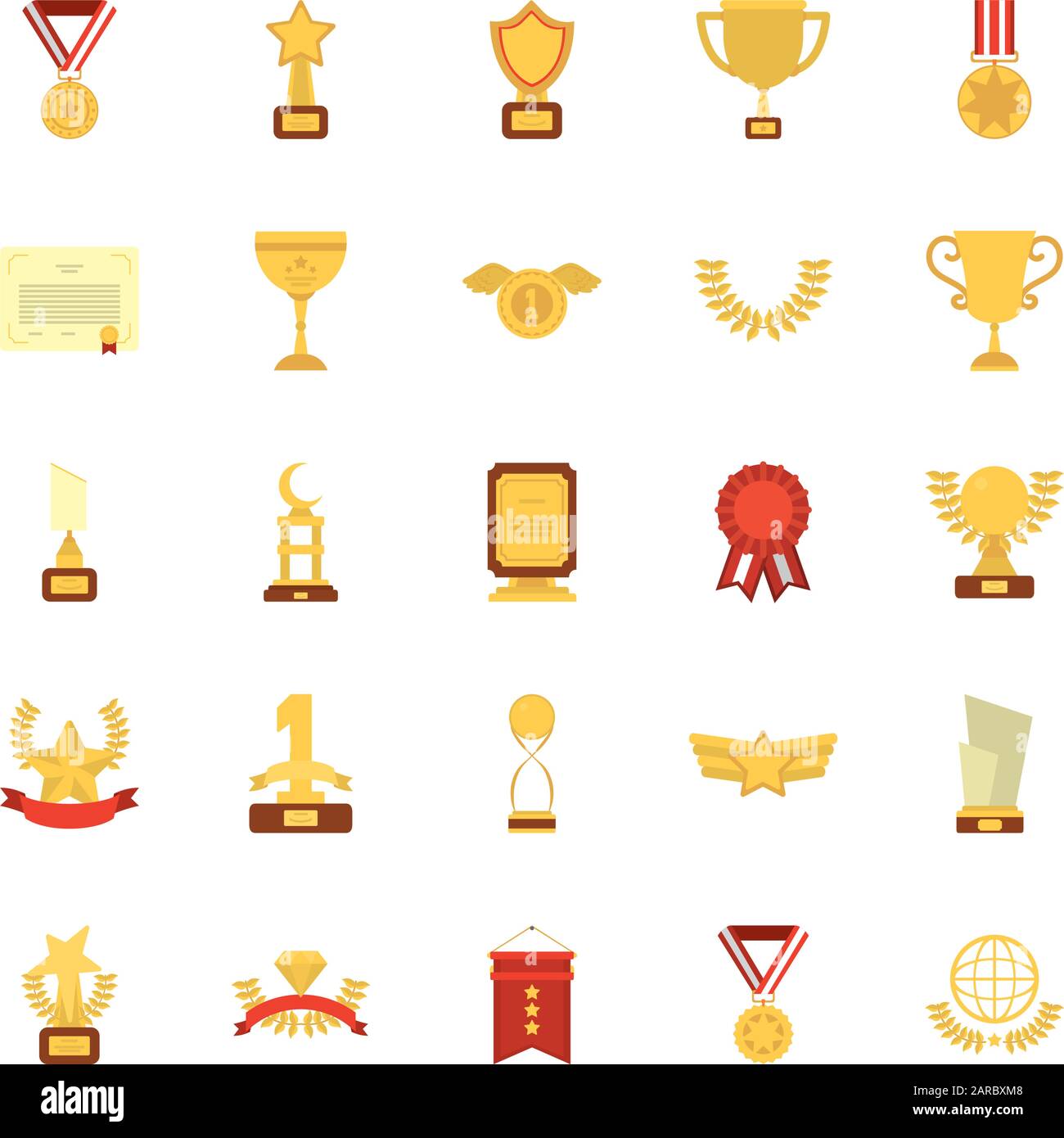 Isolated gold winner and first position icon set vector design Stock ...