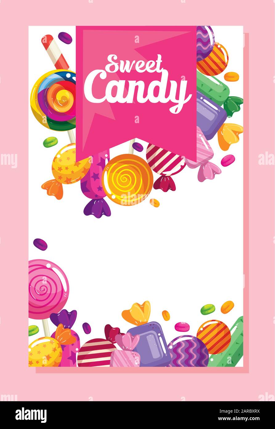 poster of sweet candy with caramels Stock Vector Image & Art - Alamy