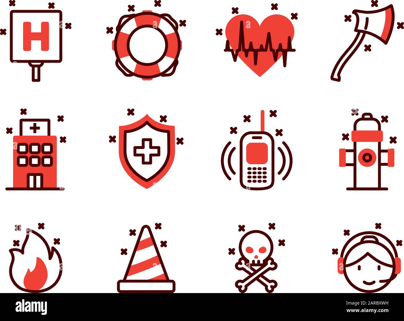 Emergency icon set vector design Stock Vector Image & Art - Alamy