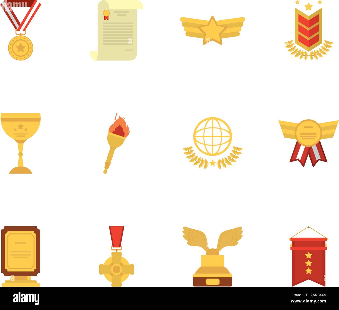 Isolated gold winner and first position icon set vector design Stock ...