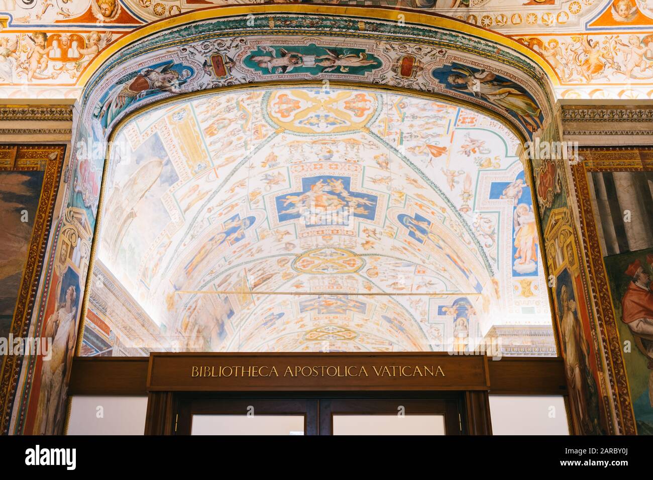 Rome, Italy - Jan 3, 2020: Beautiful ceiling art at the Vatican museum ...