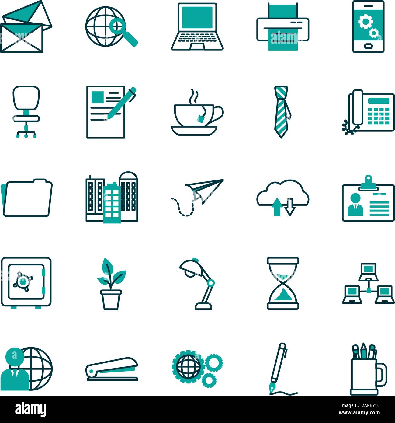 Isolated office and business icon set vector design Stock Vector Image ...