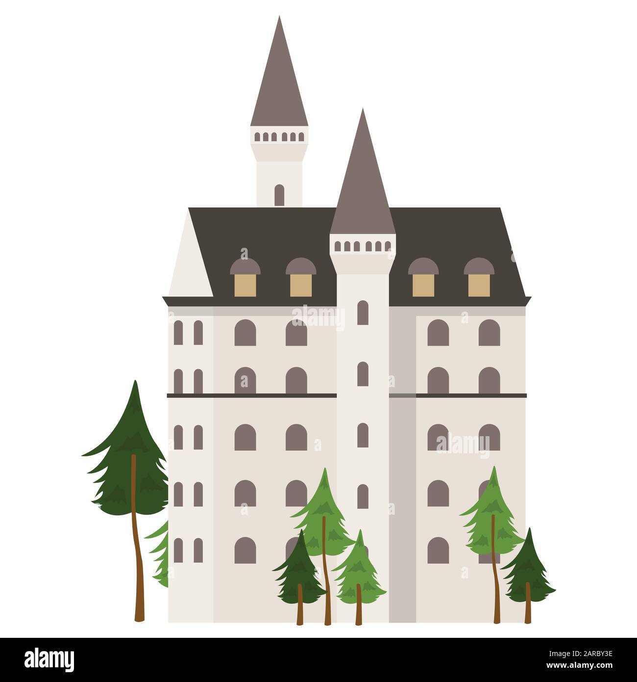 Bavarian castle. cartoon vector illustration Stock Vector Image & Art ...