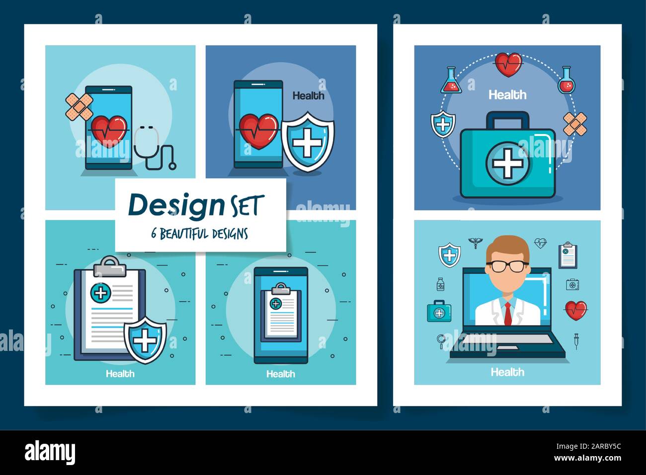six designs of health and icons Stock Vector Image & Art - Alamy