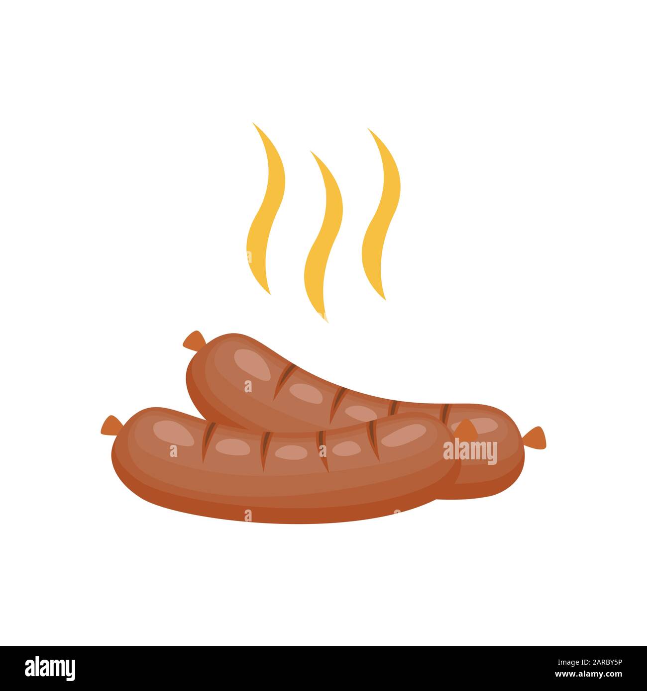 Sausage In Plate Cartoon