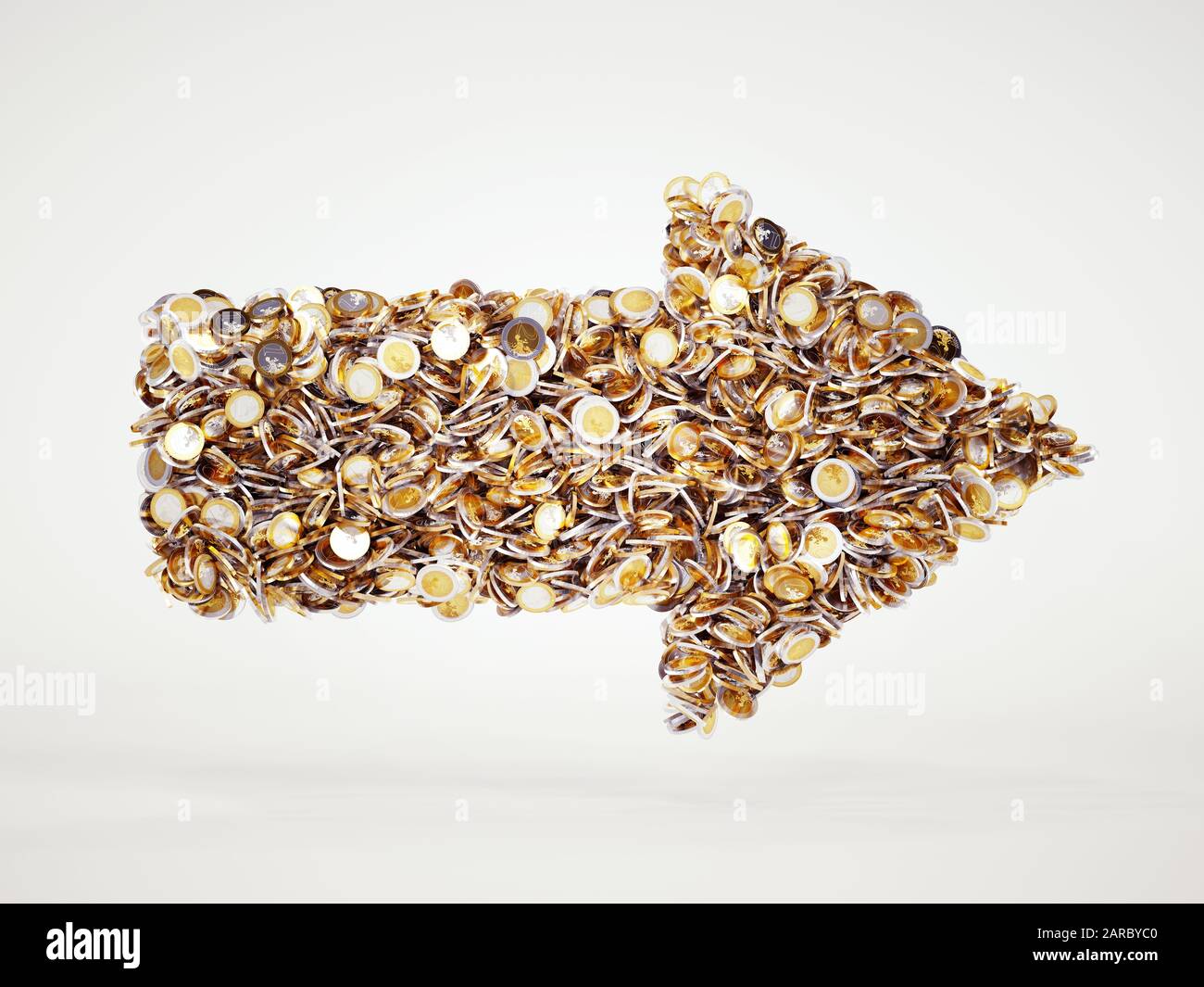 3d money arrow sign with included clipping path Stock Photo - Alamy