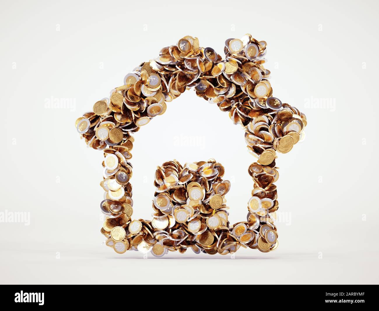3d money house sign with included clipping path Stock Photo - Alamy
