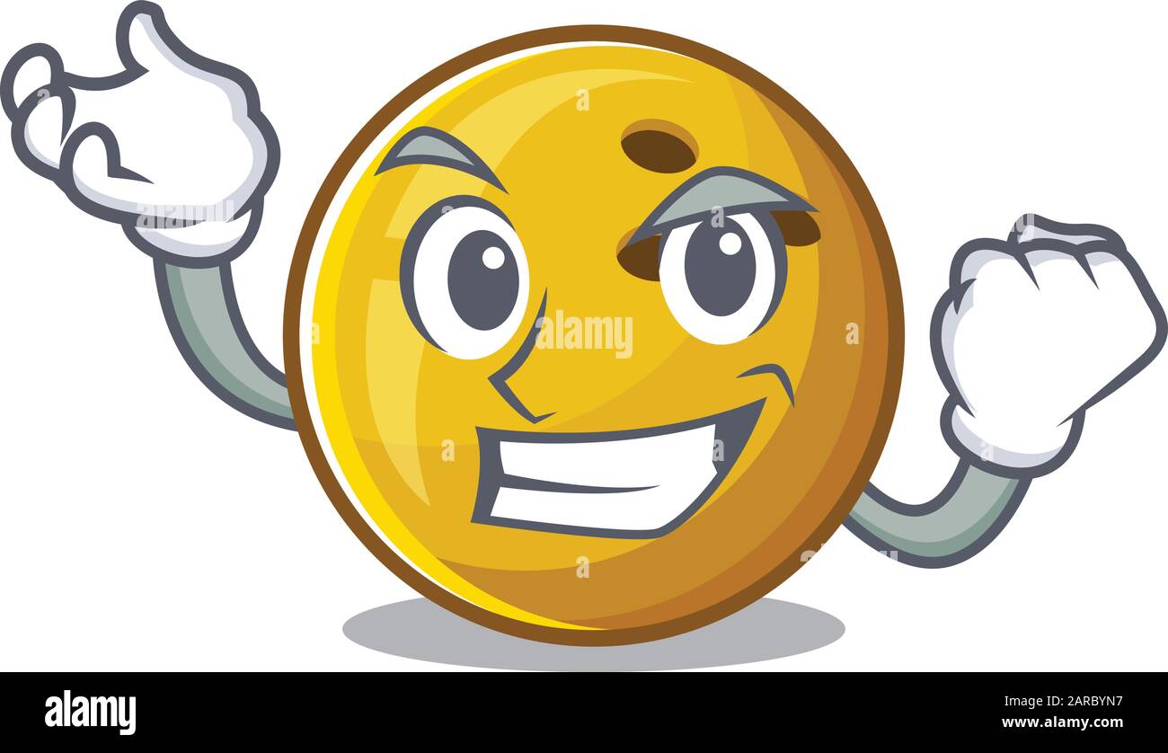Happy confident Successful bowling ball cartoon character style Stock ...