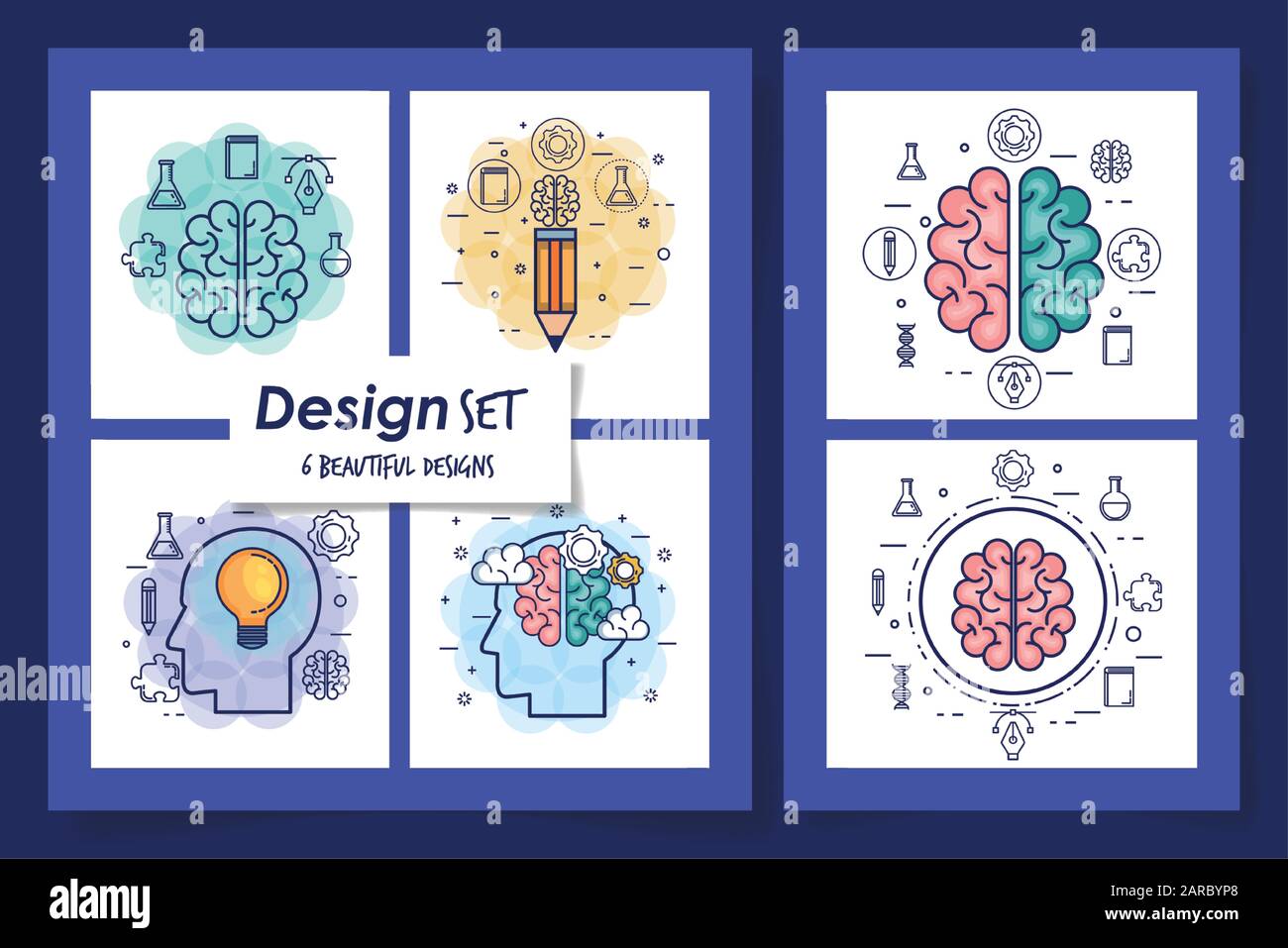 six designs of brainstorming and icons Stock Vector Image & Art - Alamy