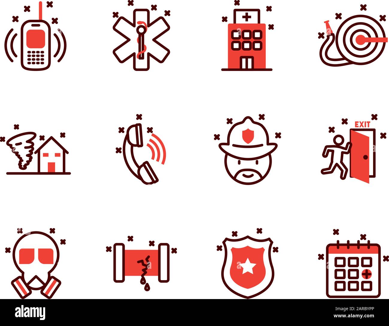 Emergency icon set vector design Stock Vector Image & Art - Alamy