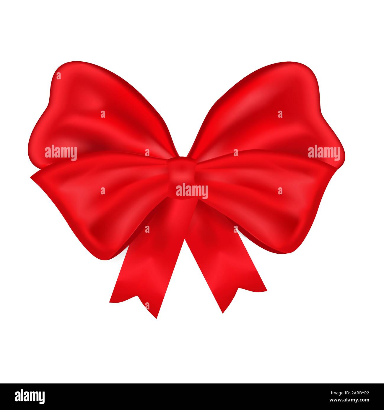 Realistic red bow isolated on white background. Ribbon. Vector ...