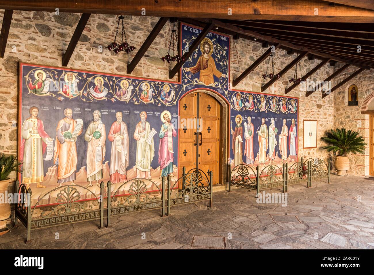 Kalabaka, Greece. Inside the Great Meteoron (Megalo Meteoro), a ...