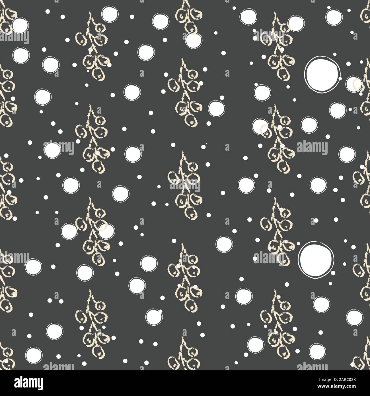 Seamless hand drawn berries in brush on blue background. Repeating ...