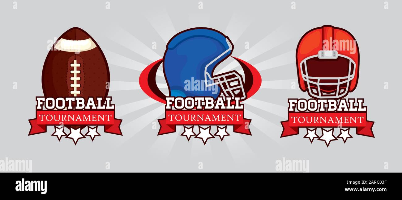 set of stamps with icons american football Stock Vector Image & Art - Alamy