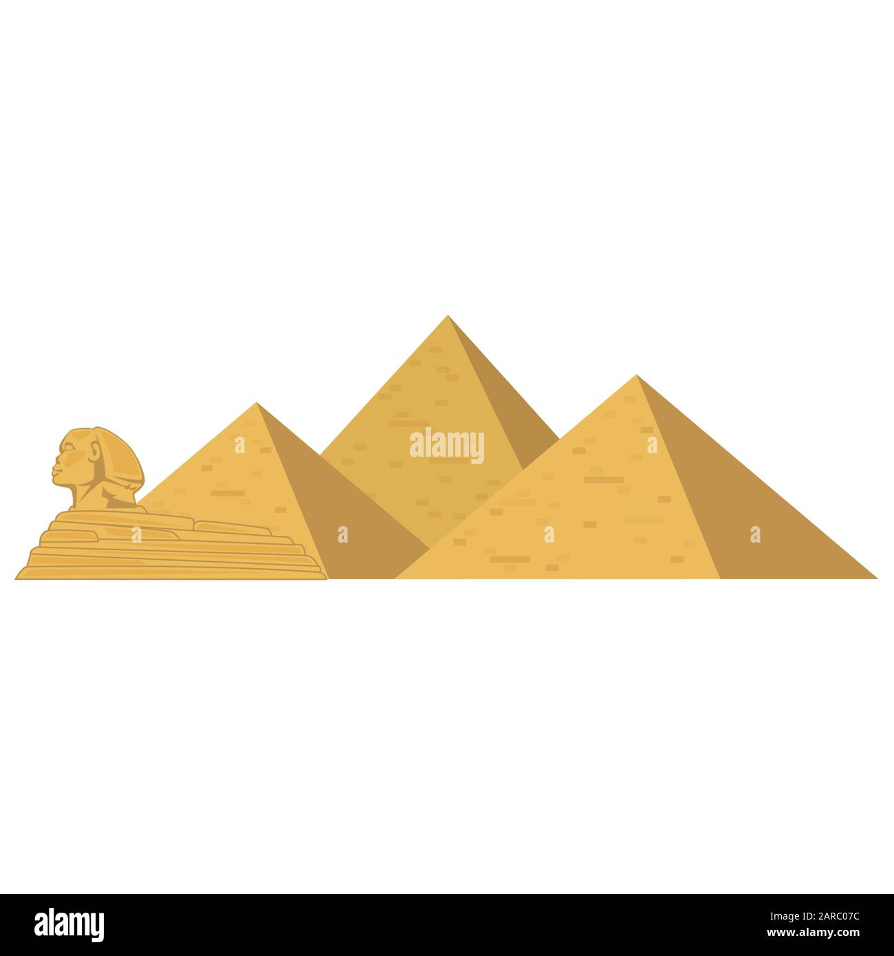 The great pyramids and sphinx of Giza, Egypt. vector illustration Stock ...