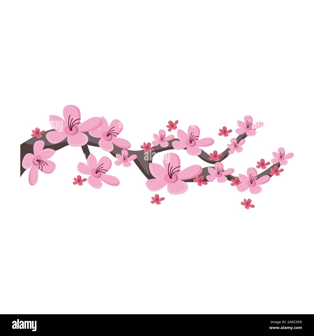 Blossom flowers beautiful cherry Stock Vector Images - Alamy