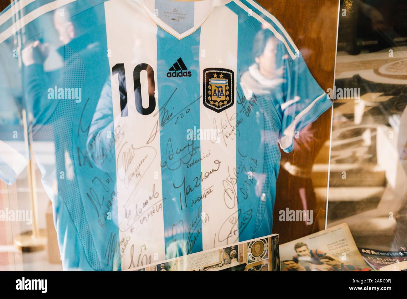 Rome, Italy - Jan 3, 2020: Maradona Signed Autographed shirt Argentina ...