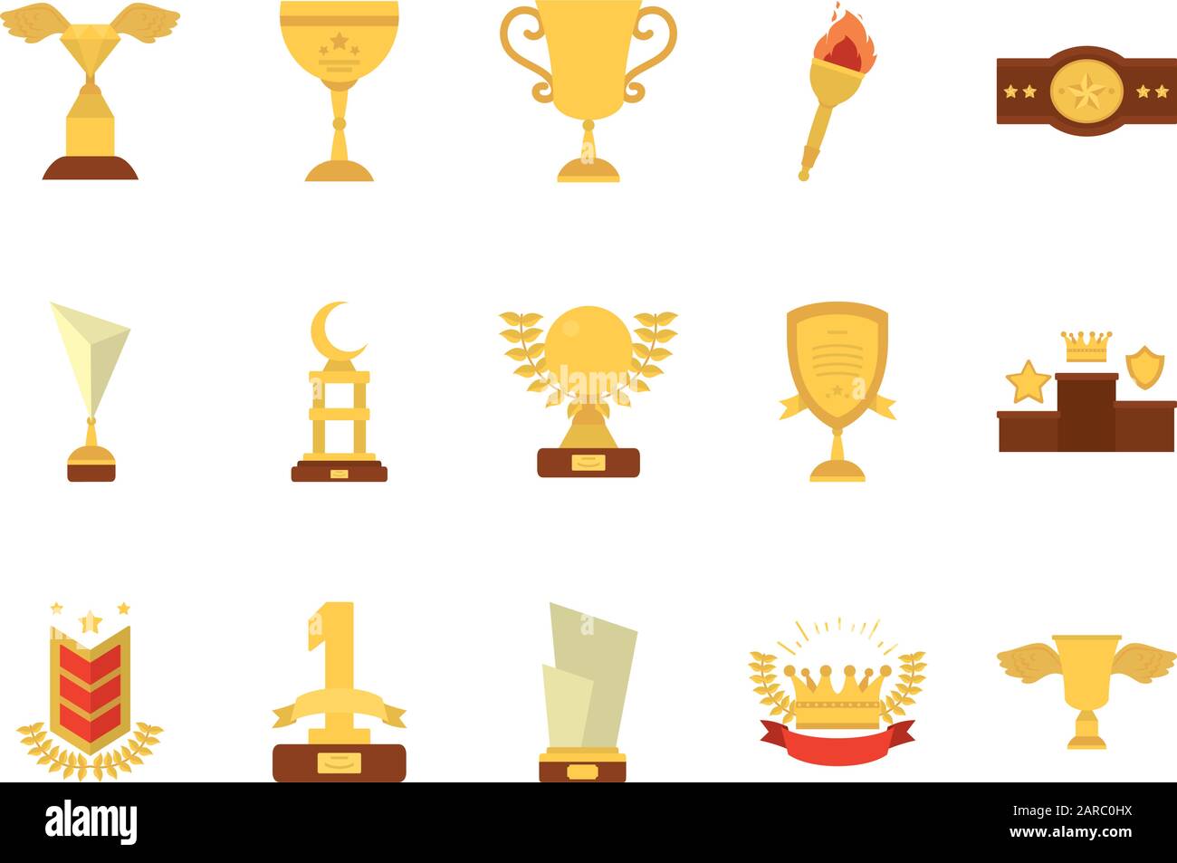 Isolated gold winner and first position icon set vector design Stock ...