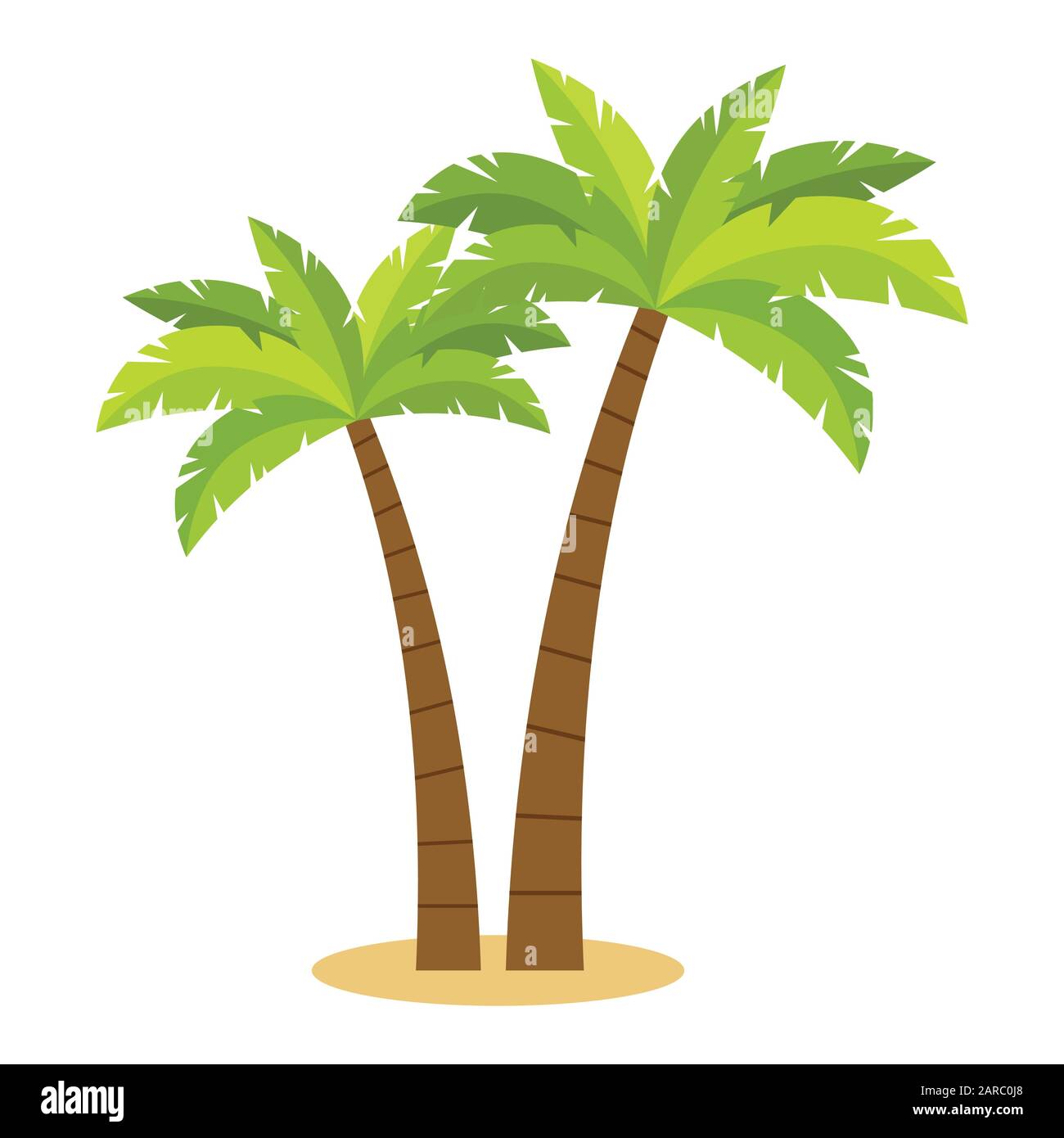 Green coco palm trees Cut Out Stock Images & Pictures - Alamy